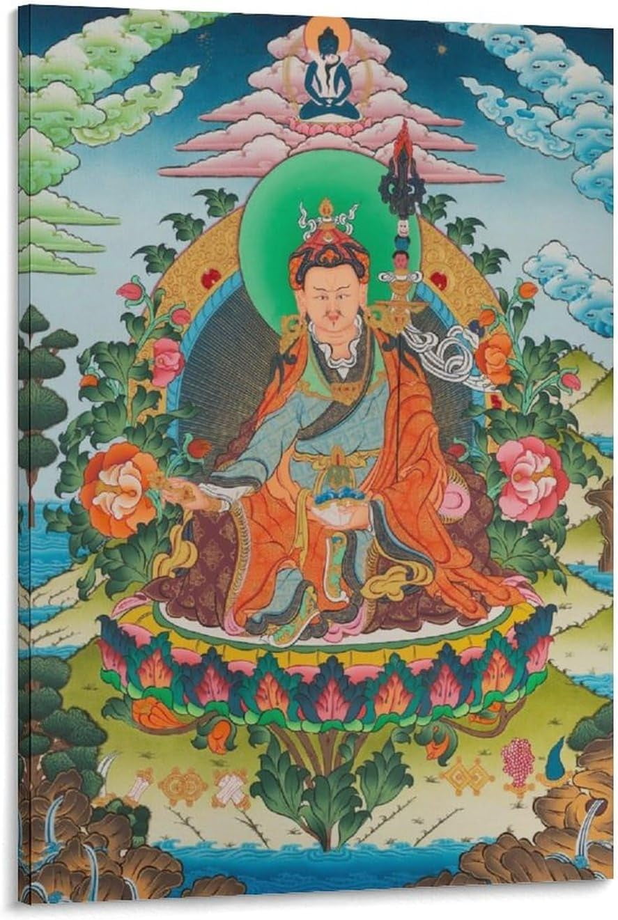 Guru Rinpoche Guru Padmasambhava Thangka Poster Art Poster Canvas ...