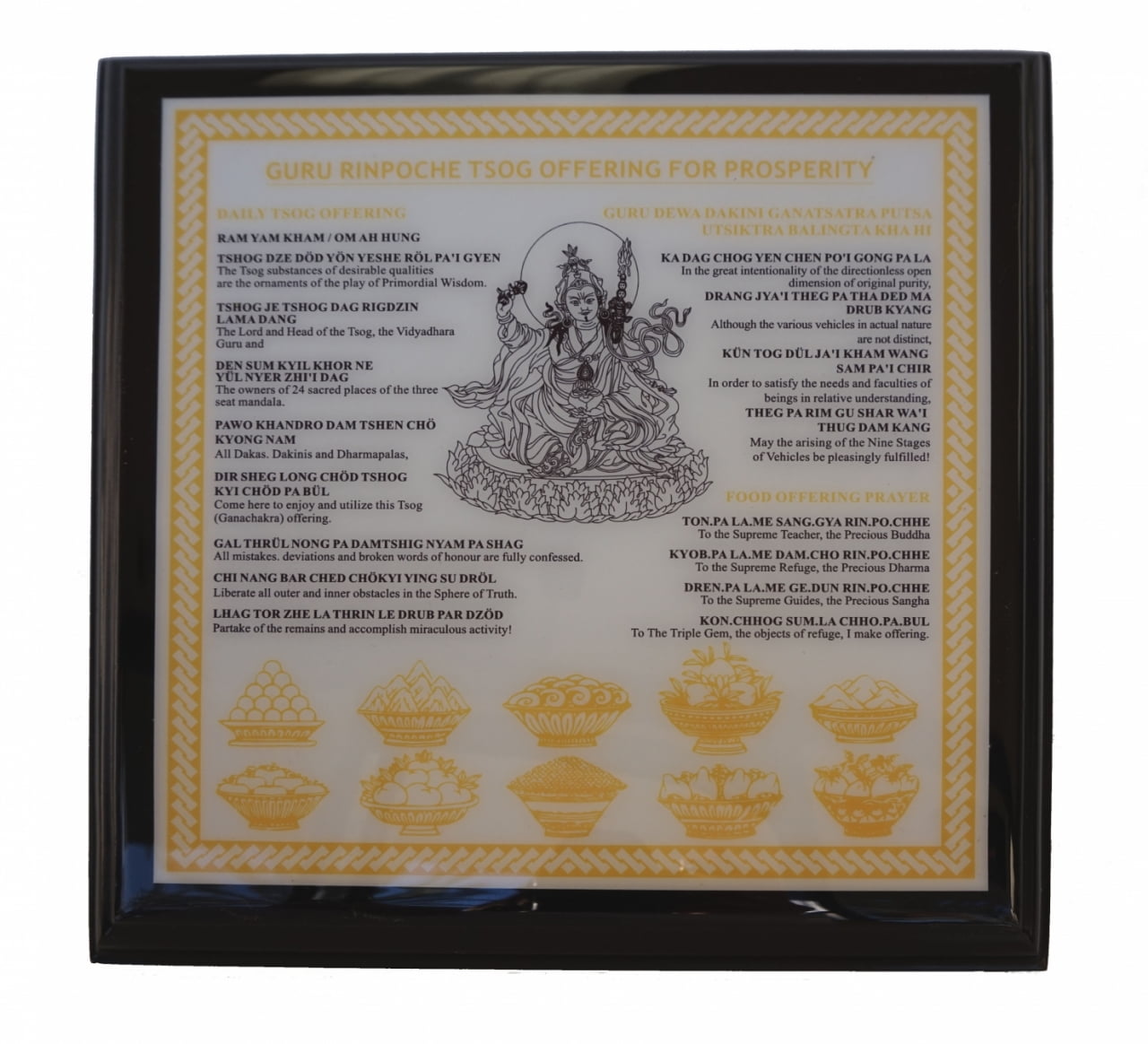Guru Rinpoche TSOG Food Offering Plaque for Prosperity - Walmart.com