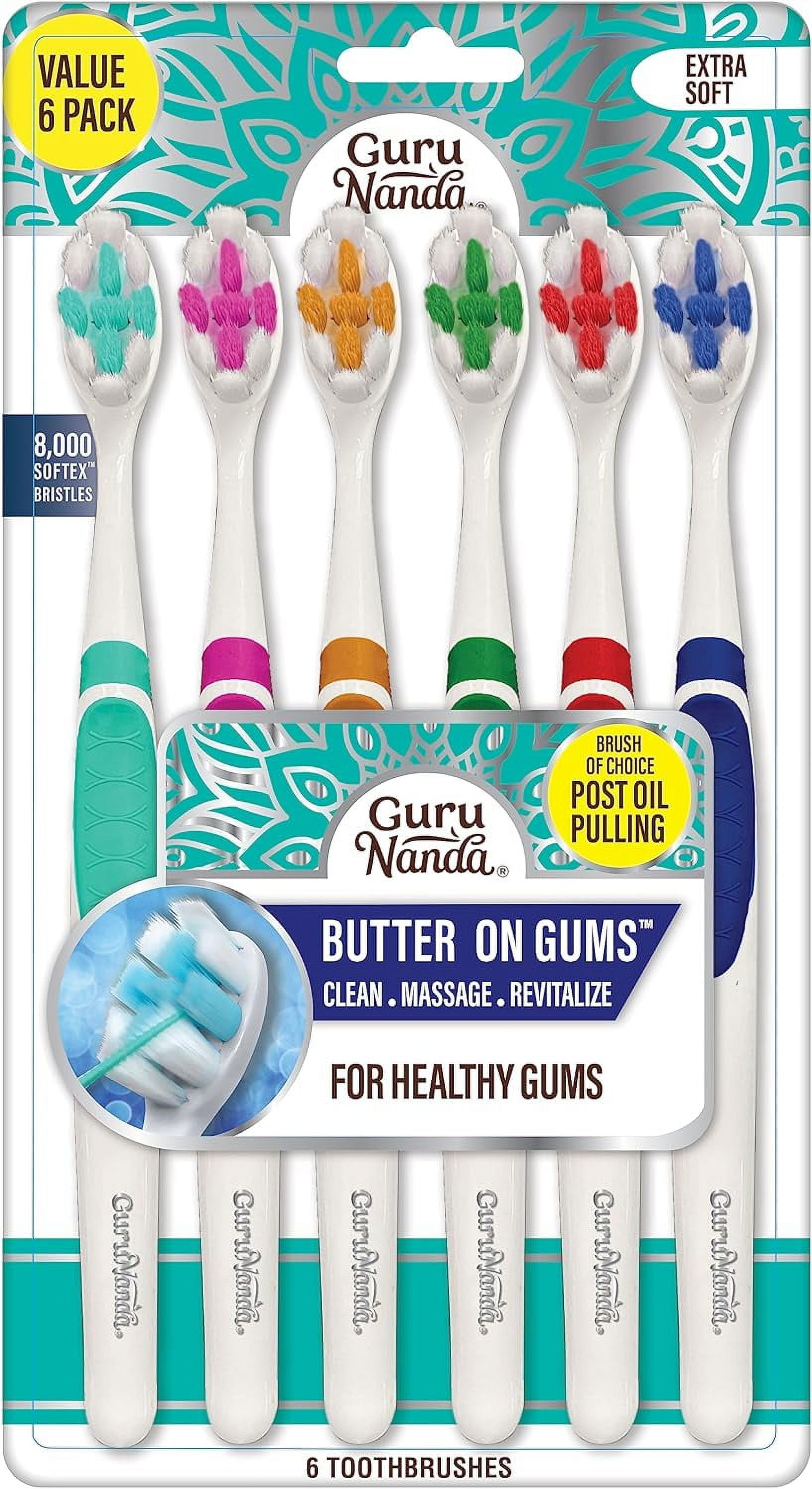 GuruNanda Butter On Gums Toothbrush - Ultra Soft Bristles - 6 Pack ...