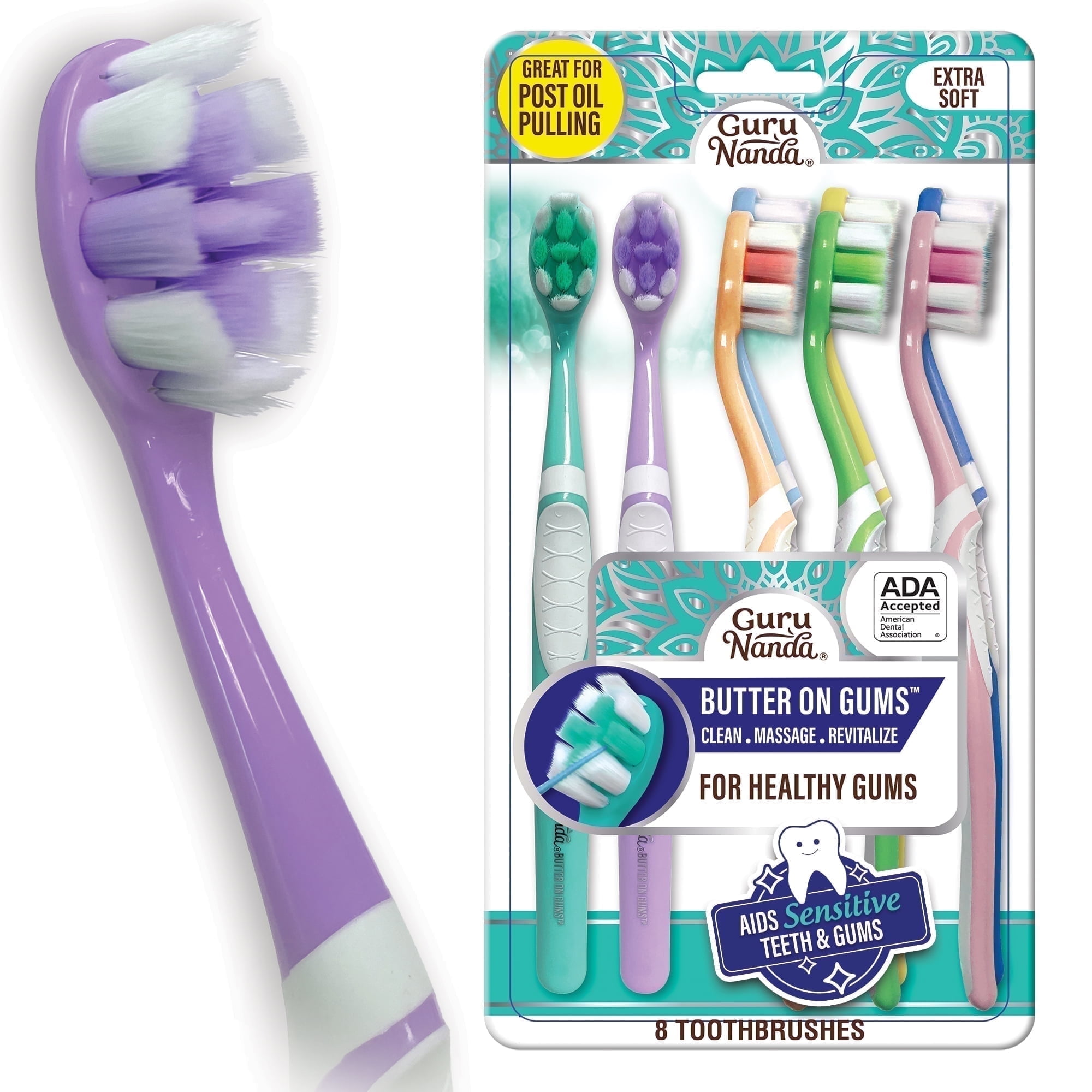 GURU NANDA Butter on Gums Toothbrush Extra Soft Bristles for Sensitive ...