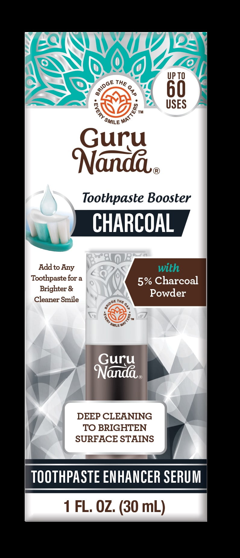 GuruNanda Charcoal Toothpaste Booster Serum 1oz - Walmart.com