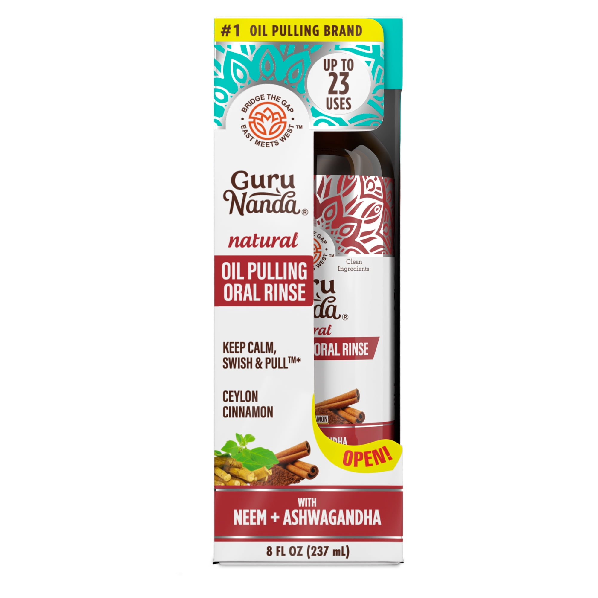 GURU NANDA Coconut Cinnamon Oil Pulling Mouthwash with Neem ...