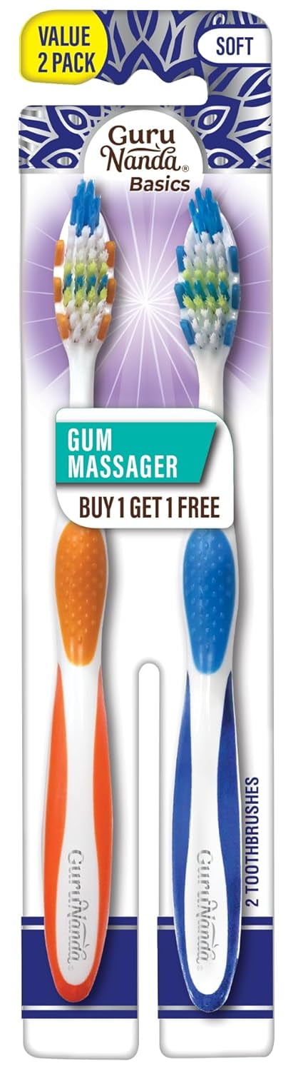 GuruNanda DentalGuru Gum Massager Toothbrush - Soft for Adults ...