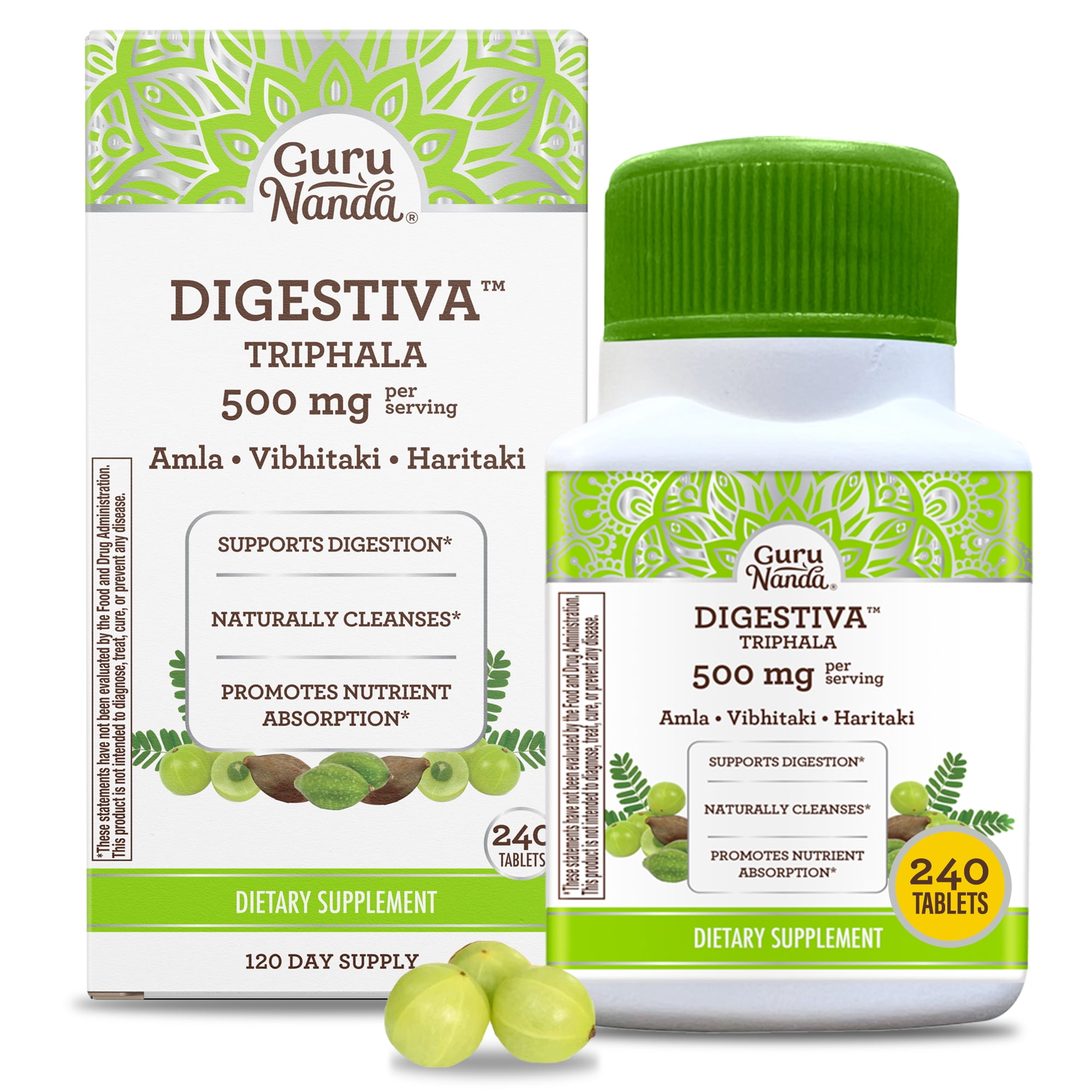 GuruNanda Digestiva Triphala Dietary Supplement Infused with Amla ...