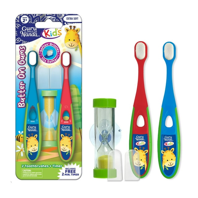 GuruNanda Extra Soft Toddler Toothbrush for Age 2 Years +, with Tongue ...