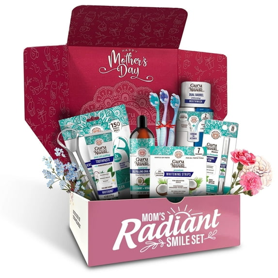 GuruNanda Mom's Radiant Smile Kit – Mother’s Day Gift with Oil Pulling ...