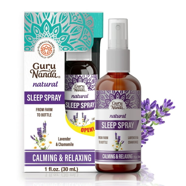 GuruNanda Natural Sleep Spray - Blend of Lavender & Chamomile Essential ...