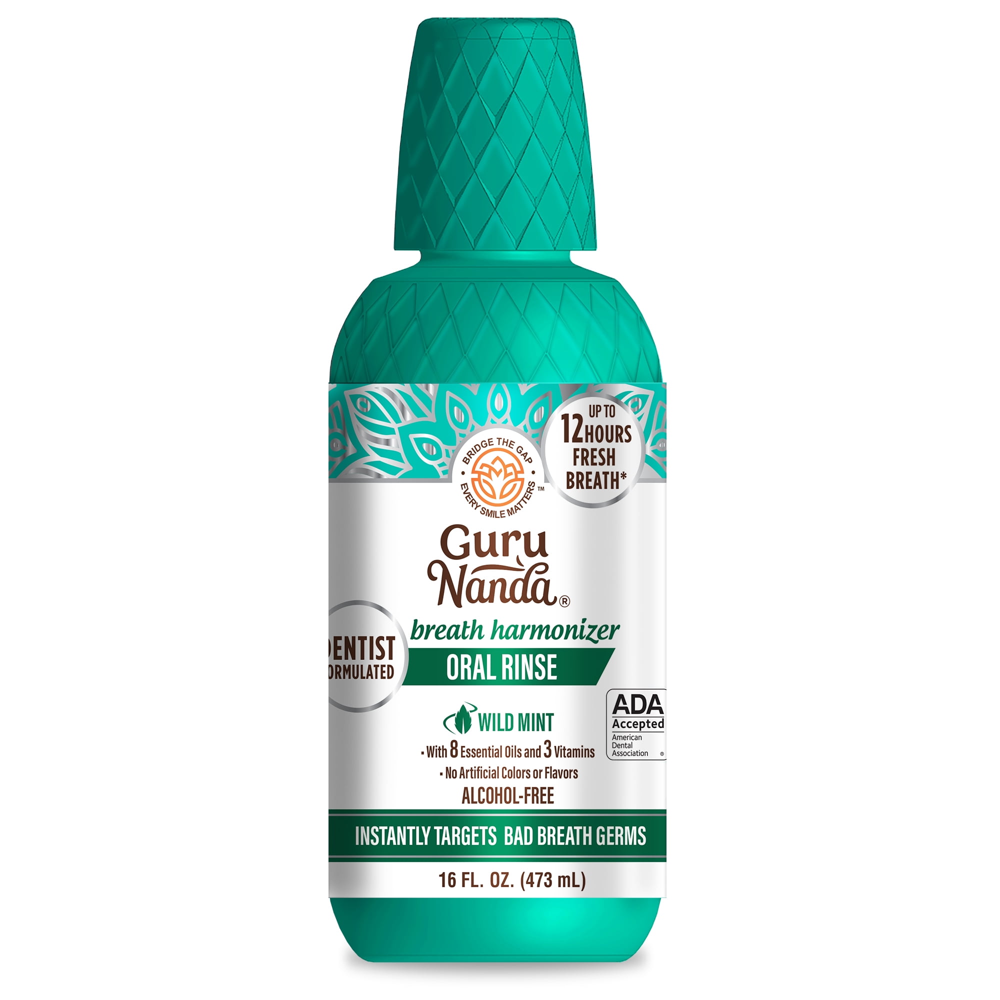 GuruNanda Oral Rinse - Alcohol-Free Mouthwash - Fresh Mint with 7 ...
