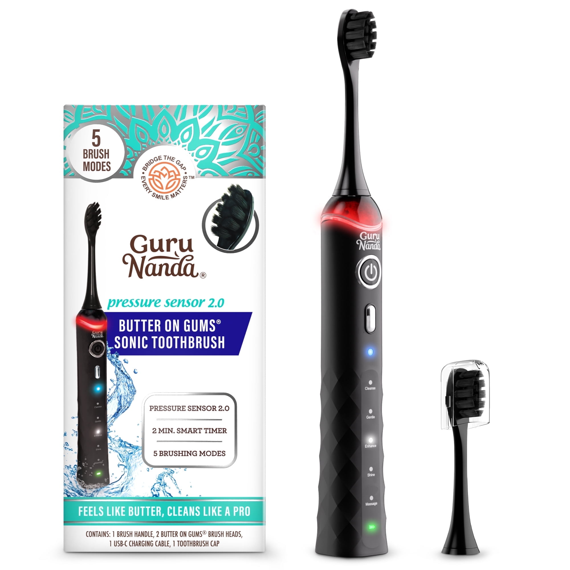 GuruNanda Pressure Sensor 2.0 Electric Toothbrush with Butter on Gums ...
