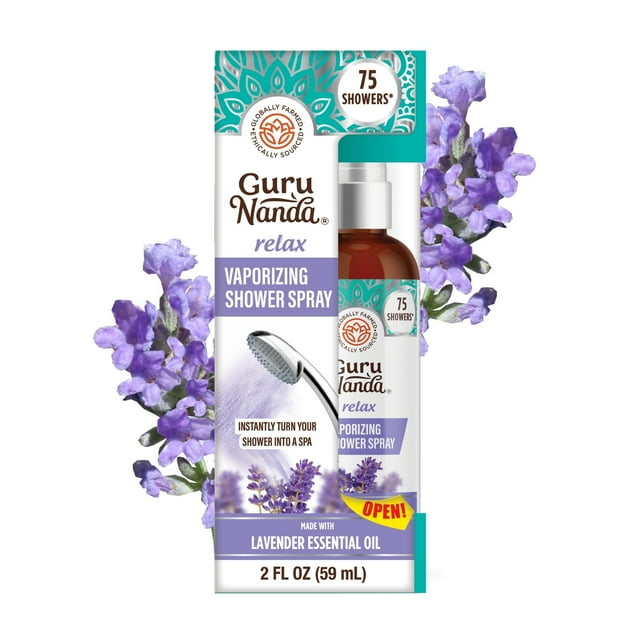 GuruNanda Relaxed Shower Spray - Lavender & Eucalyptus Essential Oils ...