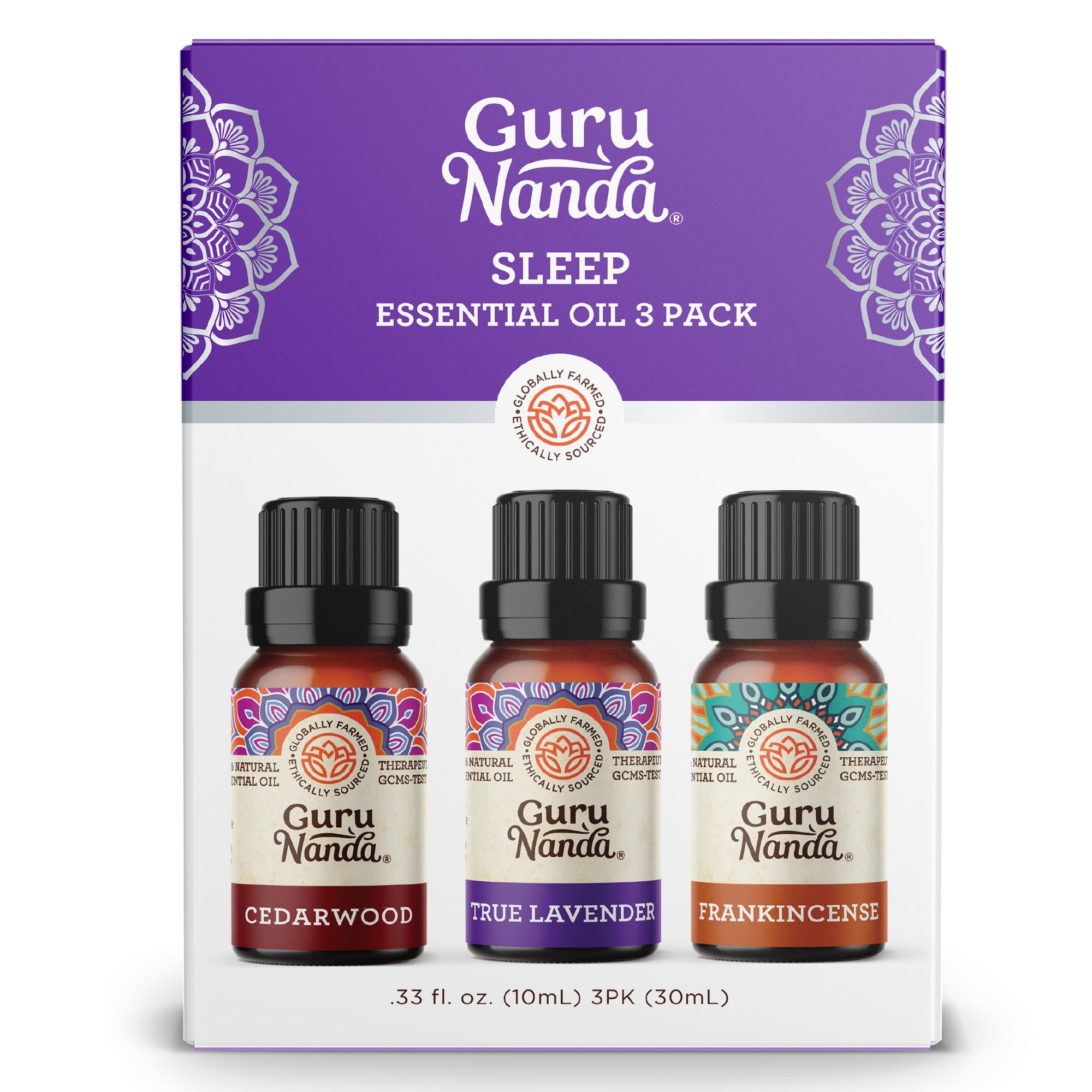 GuruNanda Sleep Essential Oils Frankincense Lavender Cedarwood Aids in Calming and Relaxation Aromatherapy Diffuser Walmart