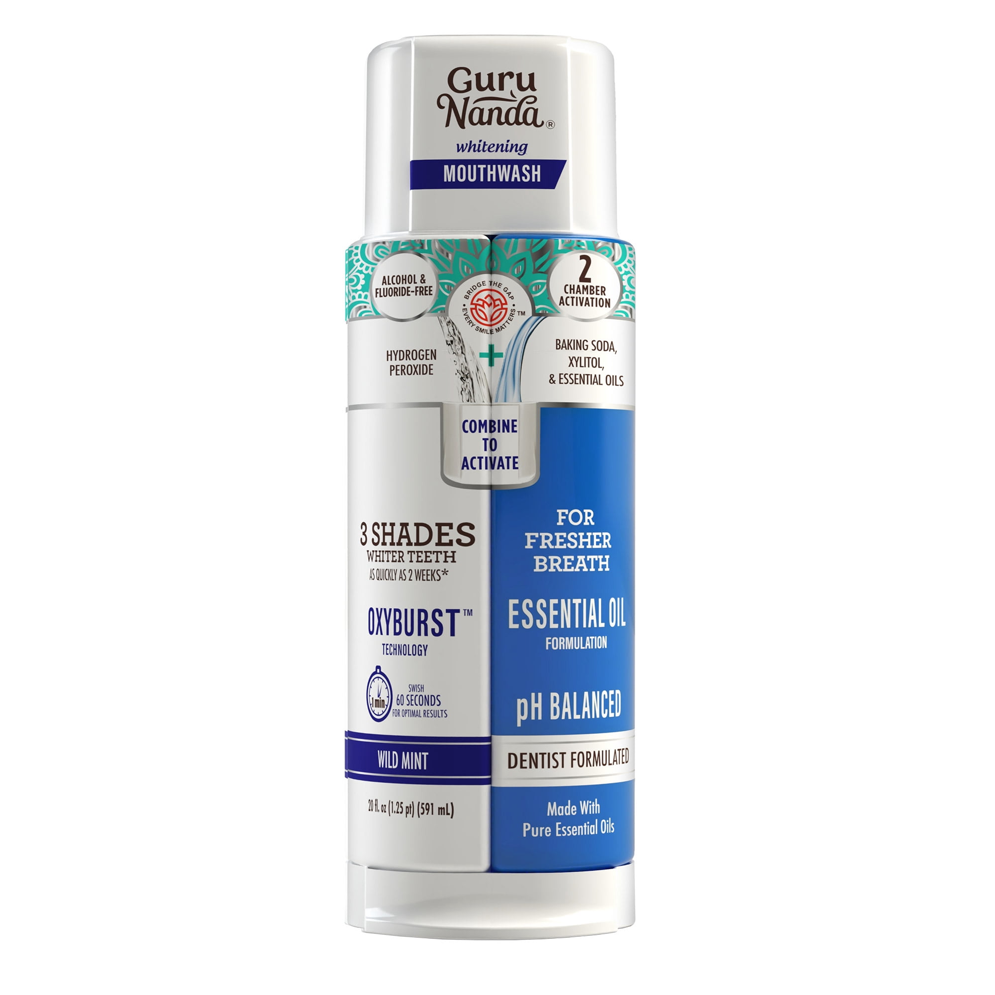 GuruNanda Natural Whitening Double Mouthwash with Essential Oils ...