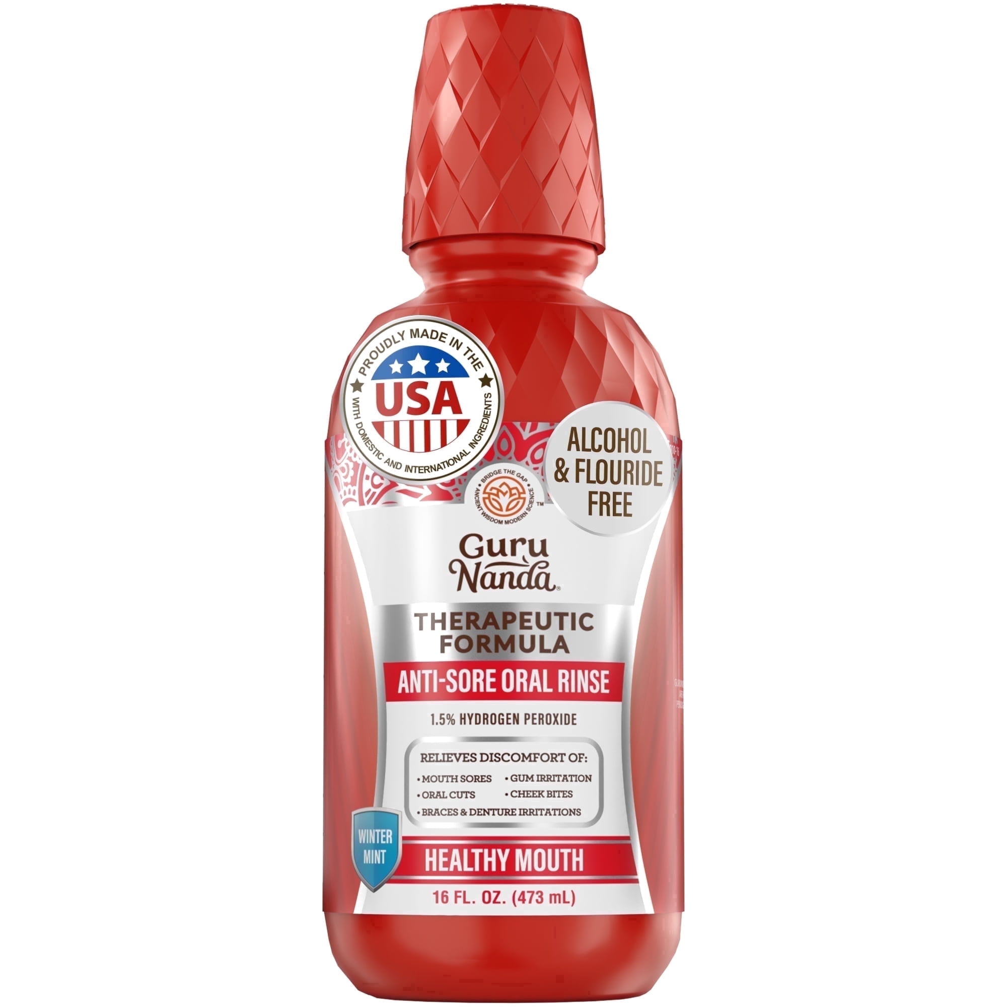 GuruNanda Therapeutic formula Anti-Sore Oral Rinse Mouthwash 1.5% ...