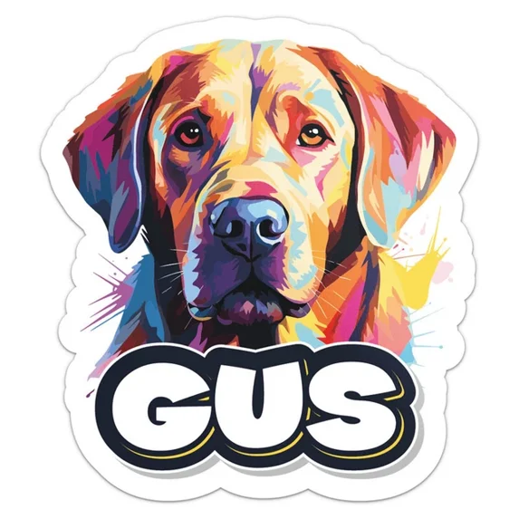 Gus Labrador Dog Sticker Phone Decal Water Bottle Stickers Car Decals ...