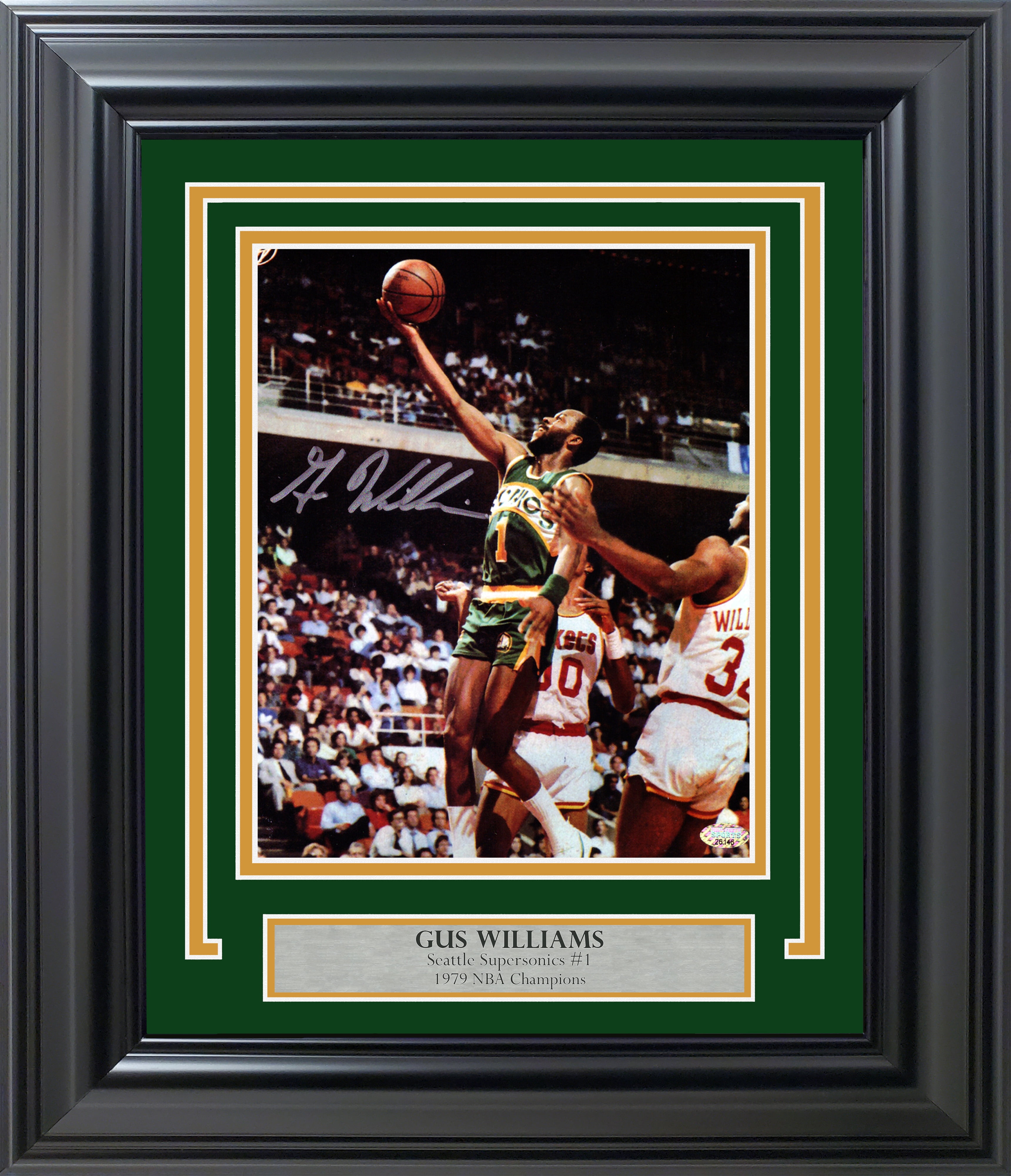 Gus Williams Autographed Framed 8x10 Photo Seattle Supersonics MCS Holo ...