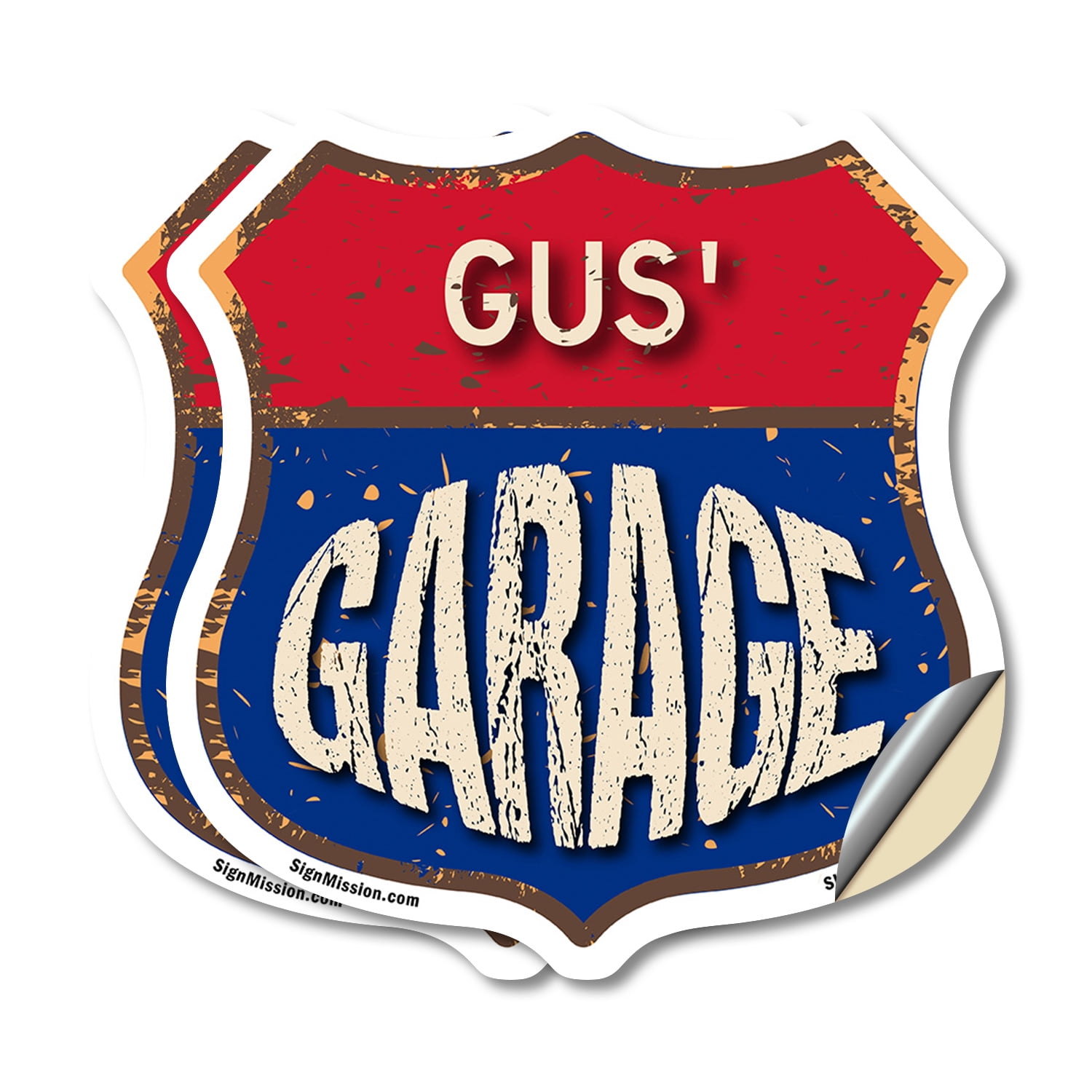 Gus's Garage (2 Pack) 6 inch X 6 inch Shield Shaped Heavy Duty 3.2 mil ...
