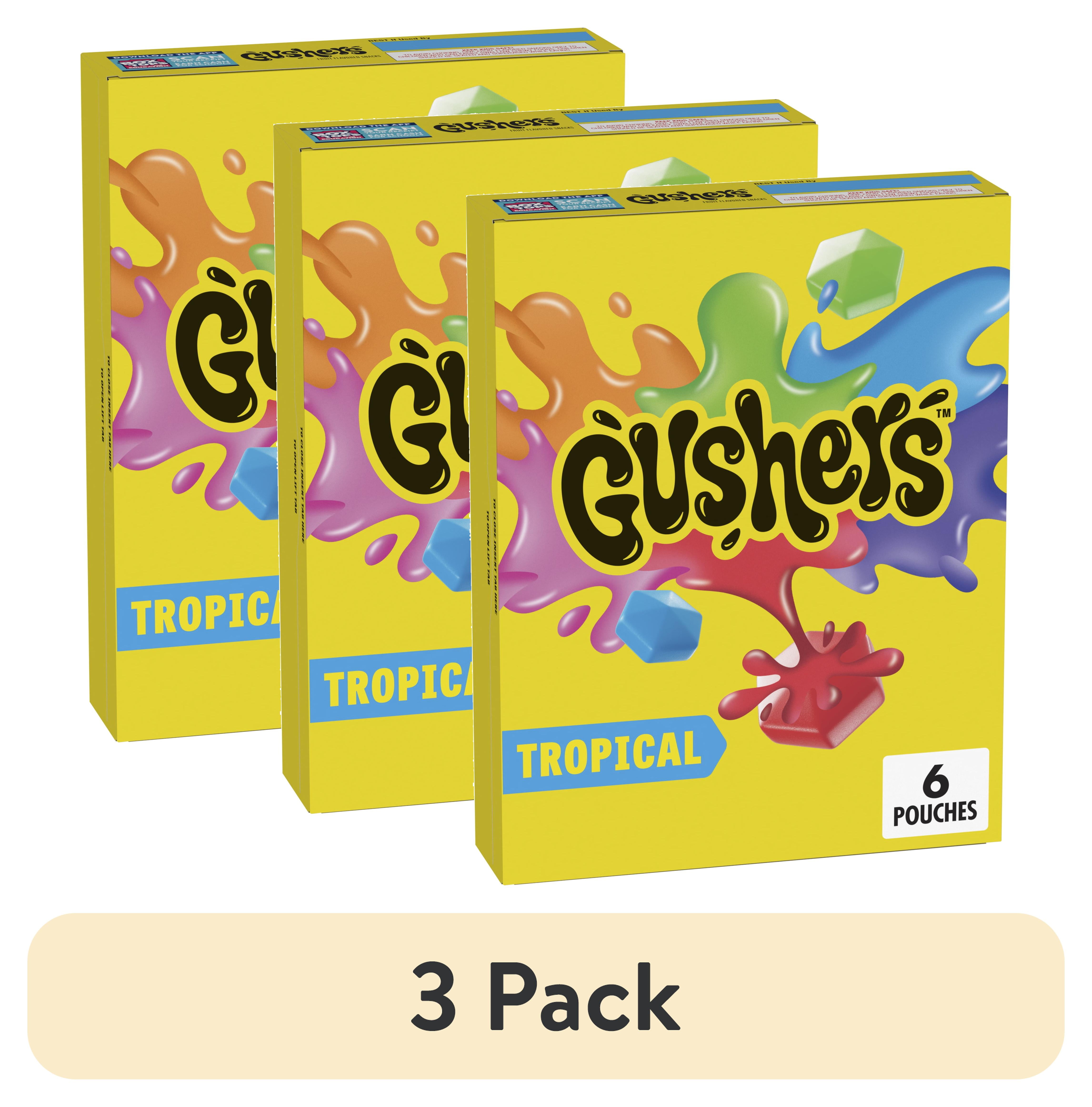 (3 pack) Gushers Fruit Flavored Snacks, Tropical Fruit Flavor, 6 ...