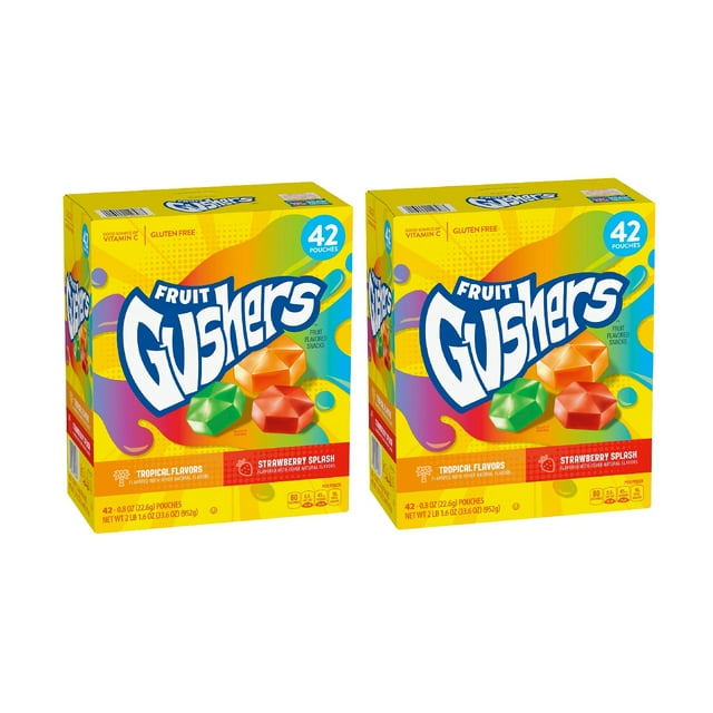 Gushers Strawberry Splash and Tropical Flavors (0.8 oz., 42 ct.) 2PK ...