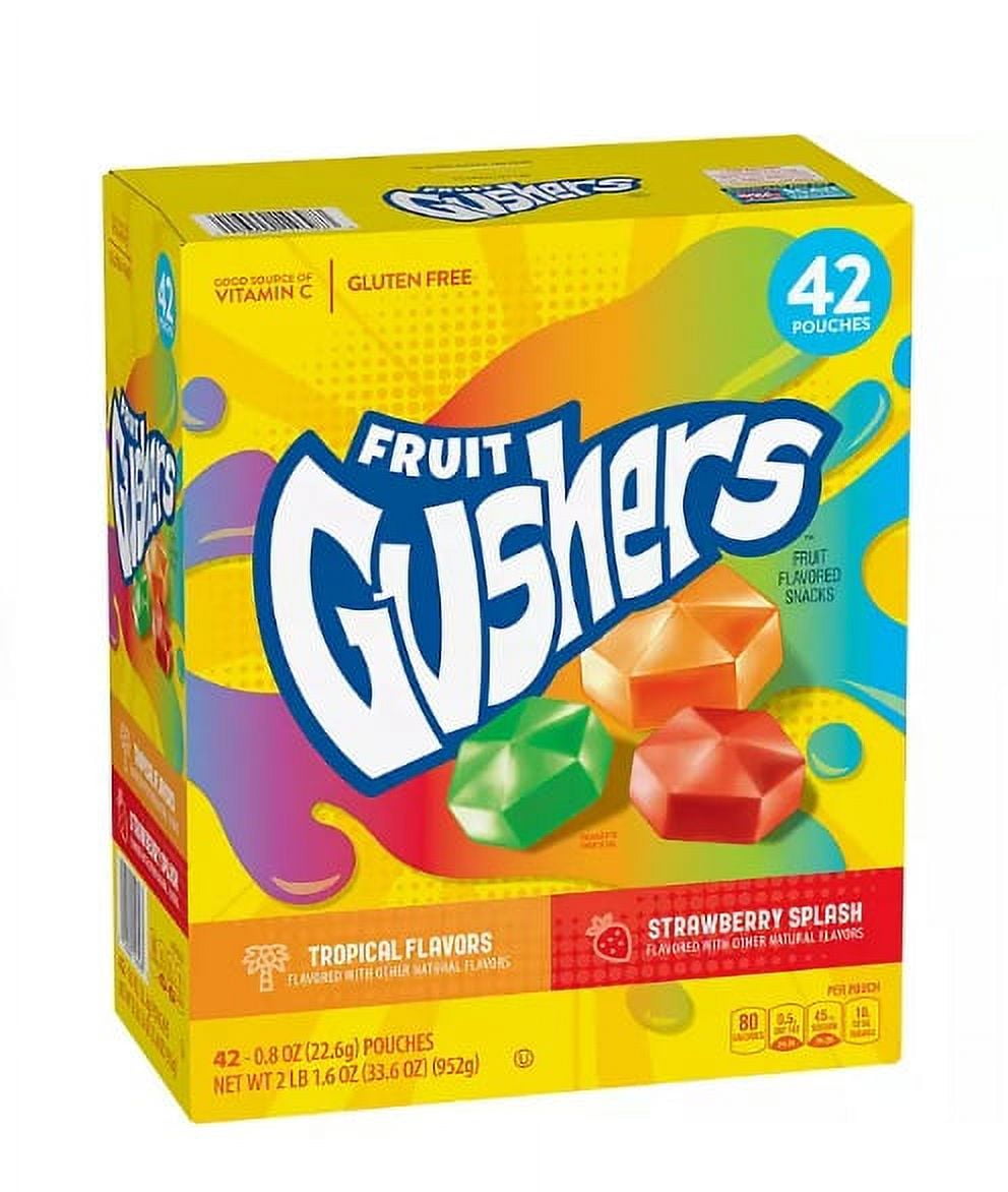 Gushers Strawberry Splash and Tropical Flavors (0.8 oz., 42 ct ...