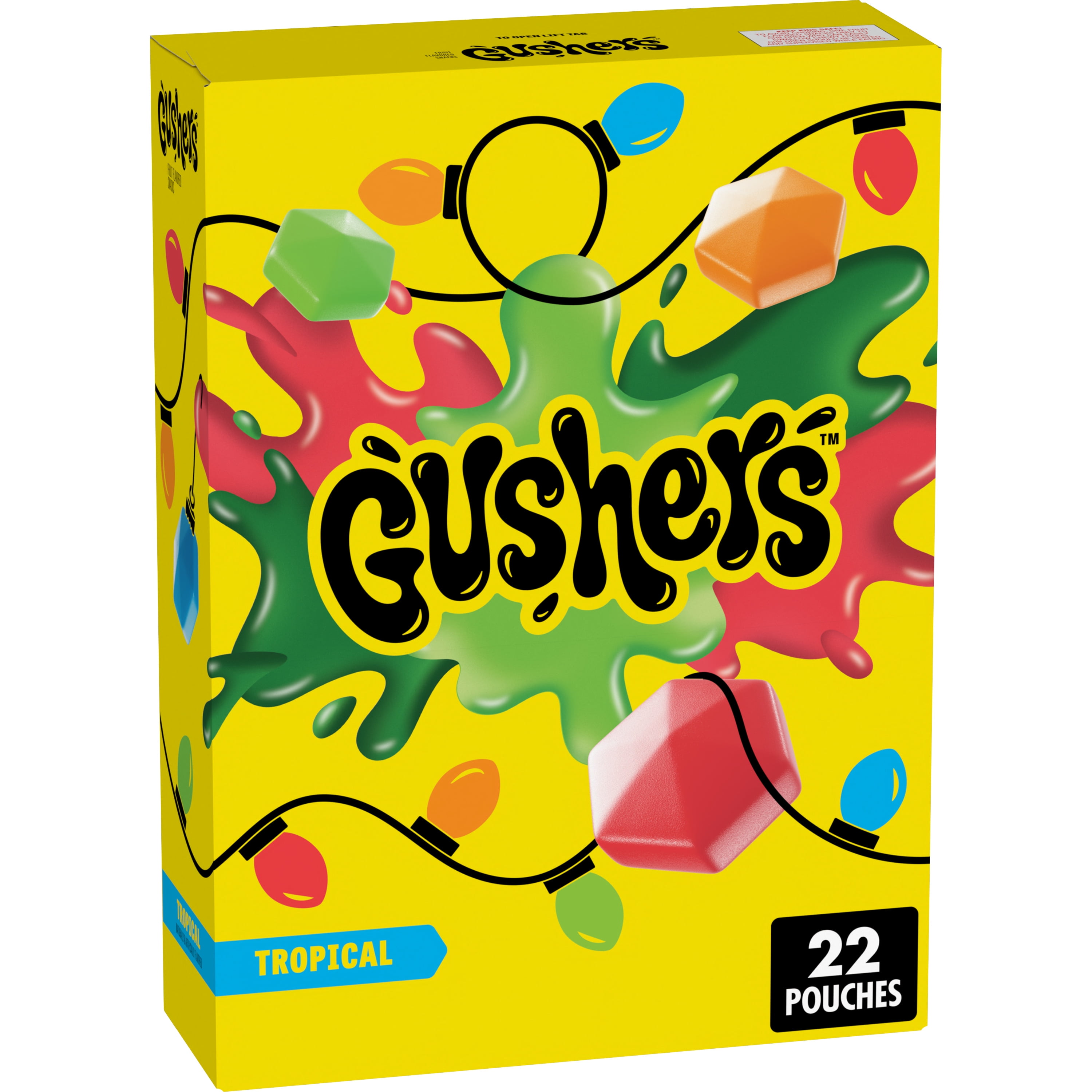 Gushers Tropical Fruit Flavored Snacks, Holiday Edition Box, 22 Mini ...