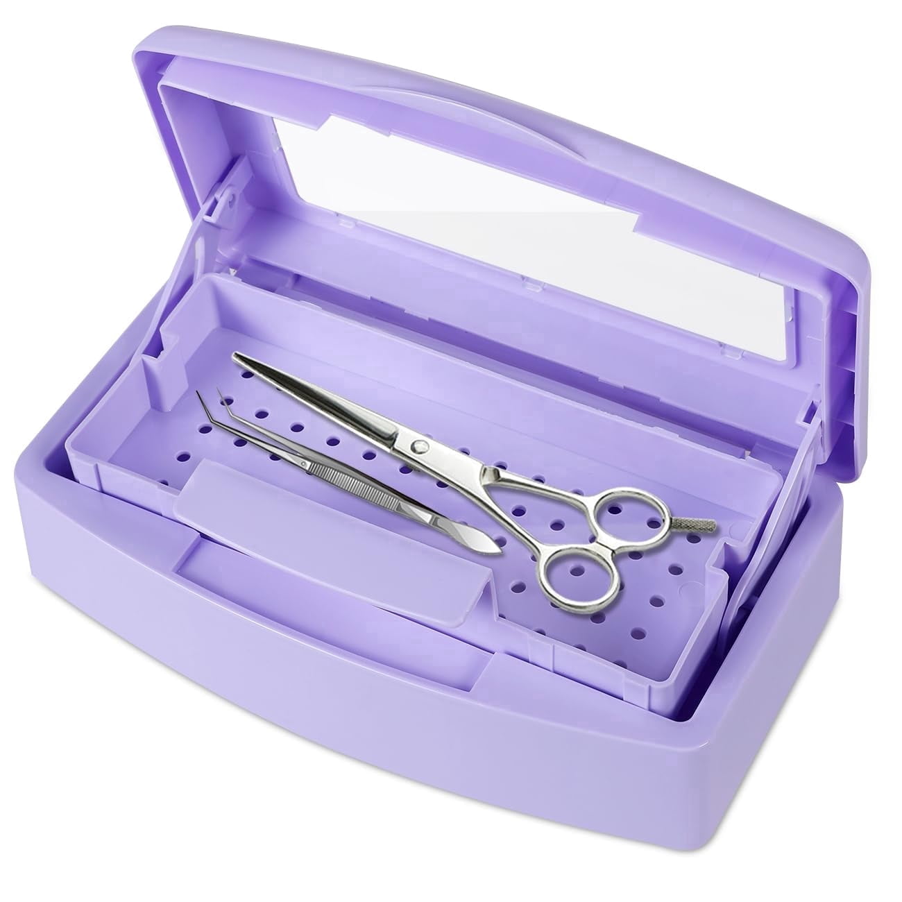 Gusnilo Nail Tool Sterilizer Box Disinfectant Jar Plastic Disinfectant ...