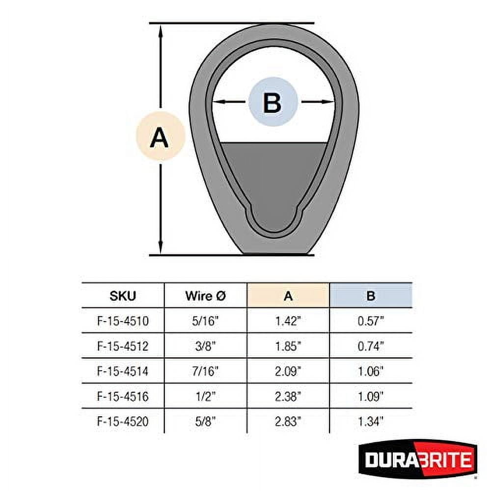 Gusset Wire Rope Thimbles (5-Pack) - 316 Stainless Steel Material ...