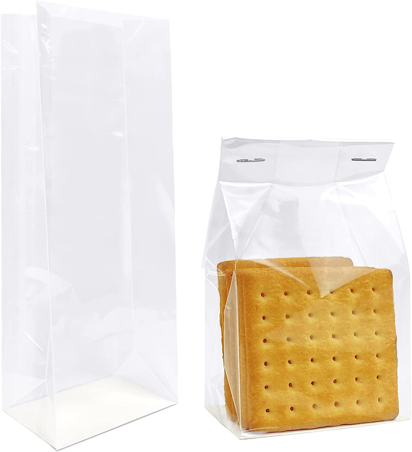 Gusseted Cellophane Bags,Flat Bottom Cellophane Smore Bags with Paper ...