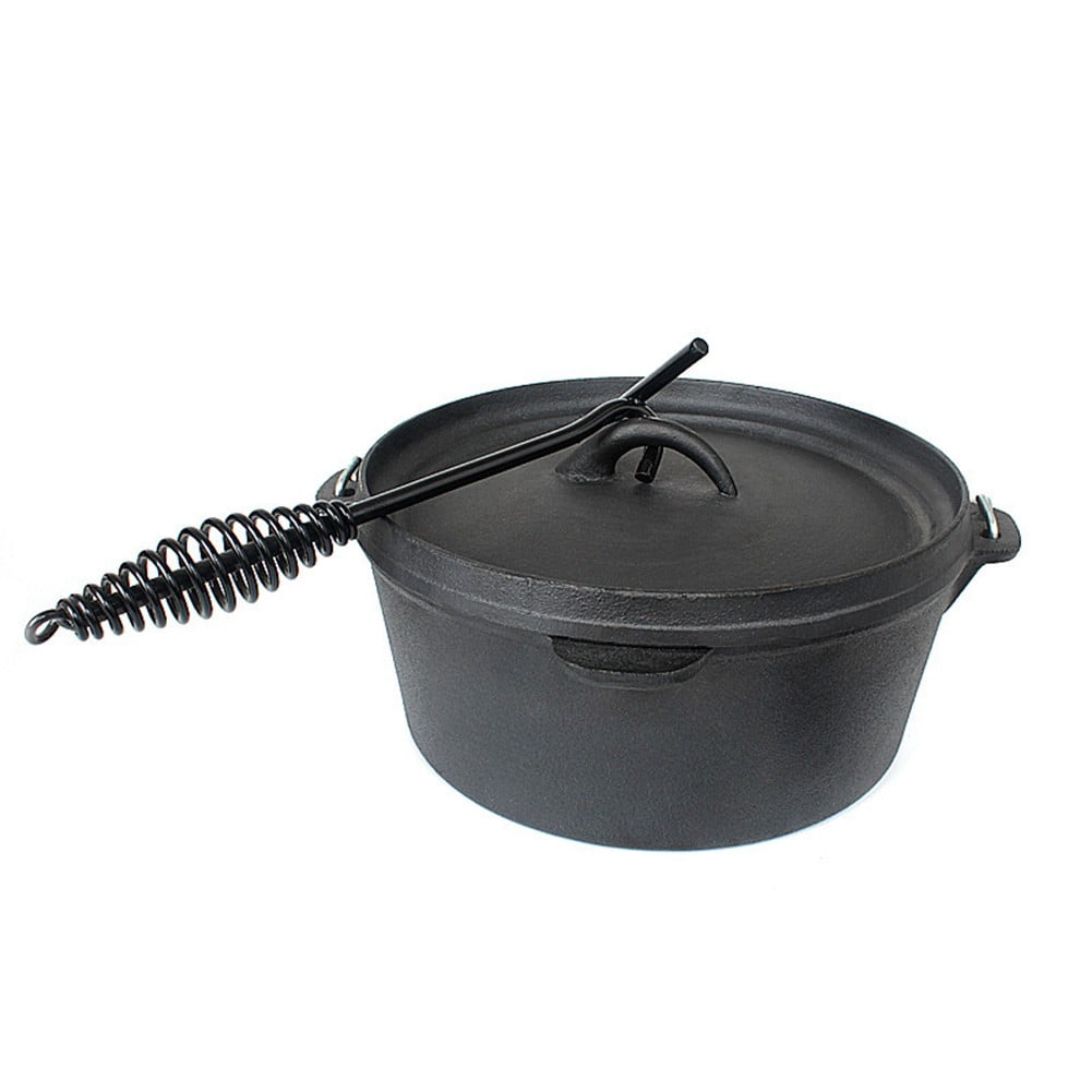 Gusstopf Dutch Oven Cast Iron Pot with Lid, Perfect for Campfire BBQ ...