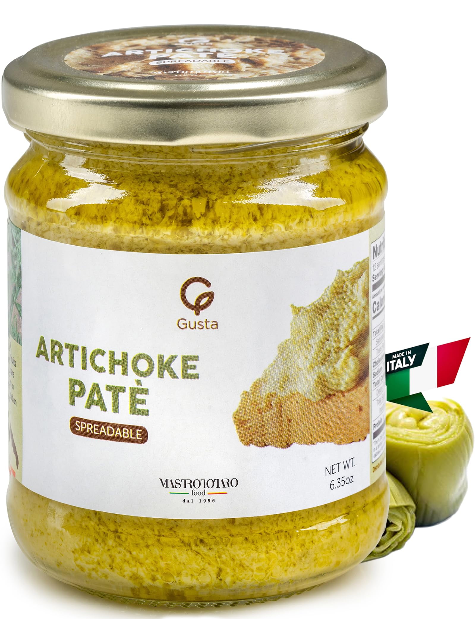 Gusta Artichokes Spreadable Pate MZF22 - Made in Italy Dip or Spread ...