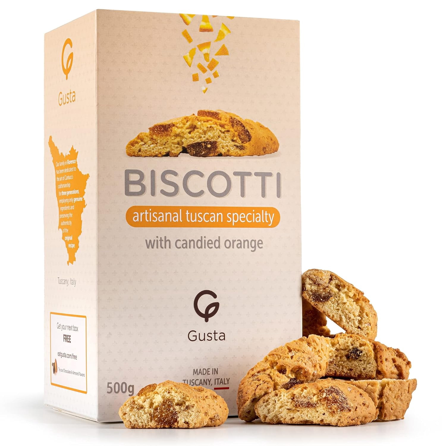 Gusta Authentic Soft Biscotti Cookies Made in Tuscany Italy - Candied ...