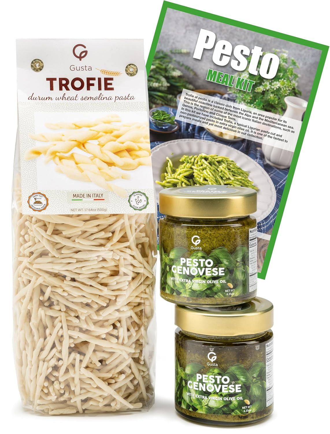 Gusta Trofie al Pesto Pasta Meal Kit - Made in Italy - Gourmet Italian ...