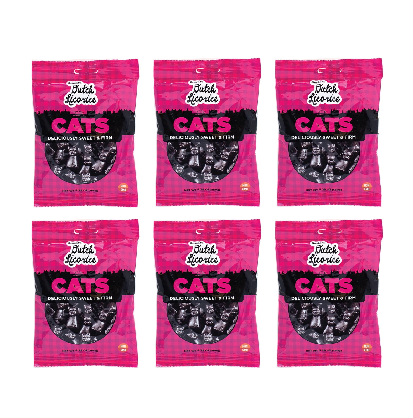 Gustaf's Licorice Cats Pack of 6 (5.29 oz Bag) Unique Cat-Shaped ...