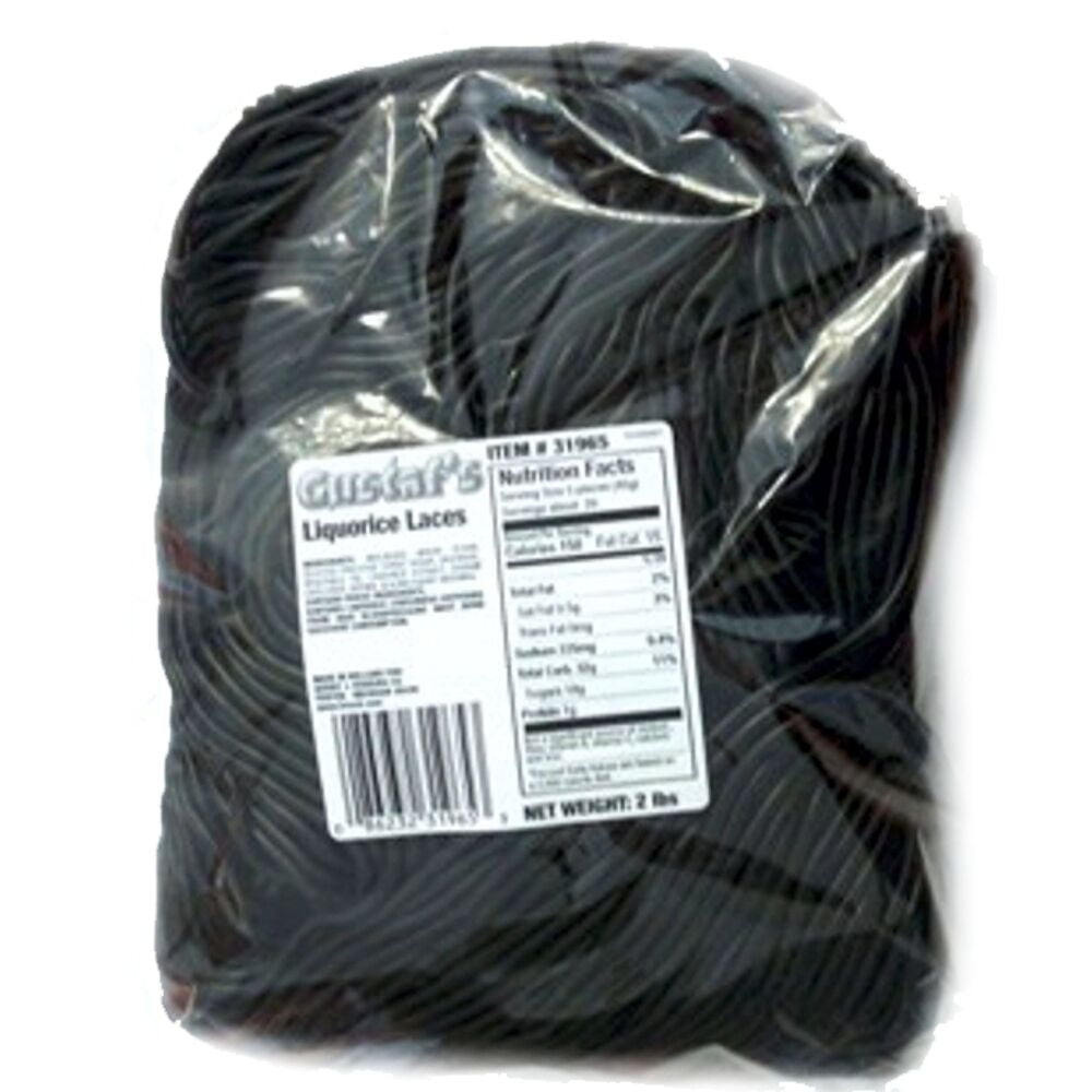 Gustaf's Licorice Laces, 2 lbs Black Laces WFS - Walmart.com