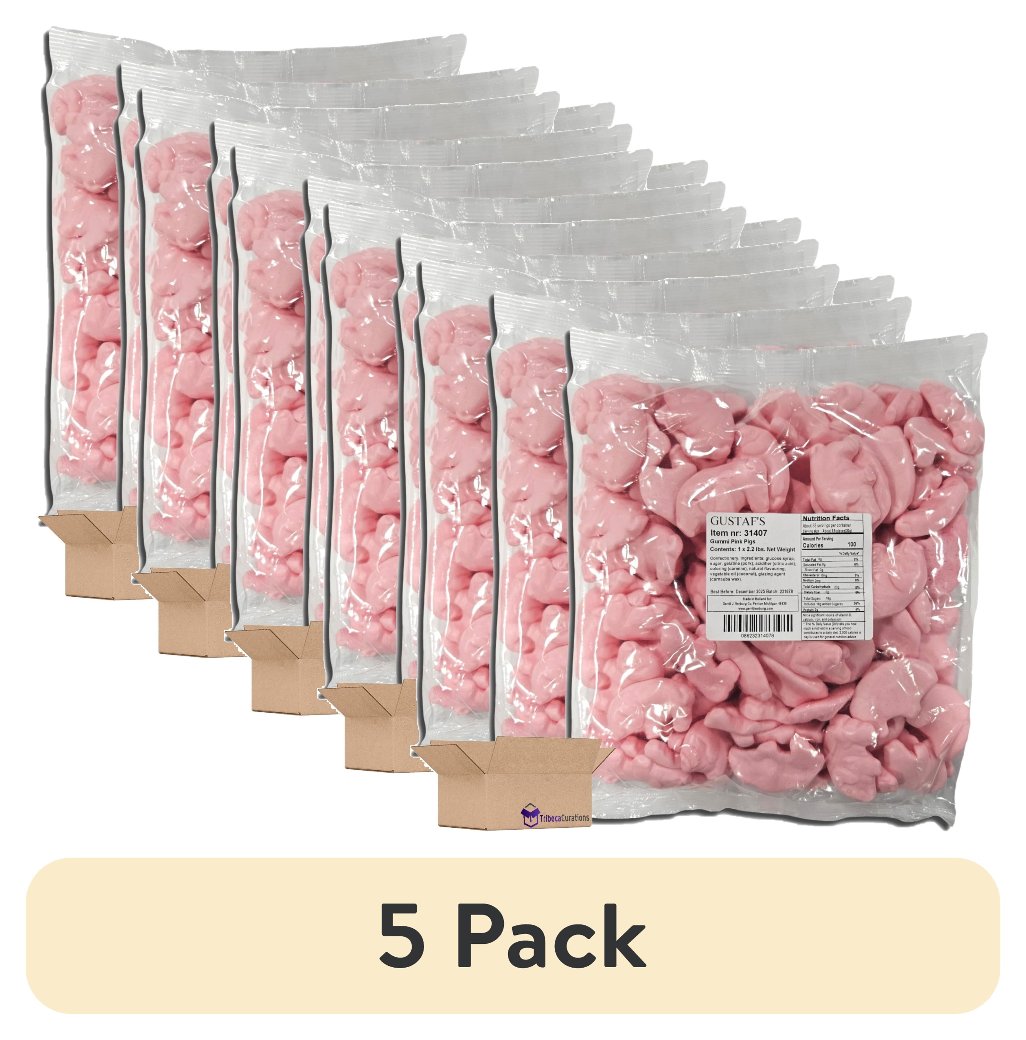 (5 pack) Gustaf's Pink Pigs Gummy Candy Value Pack | 2.2 Pound Bulk Bag ...