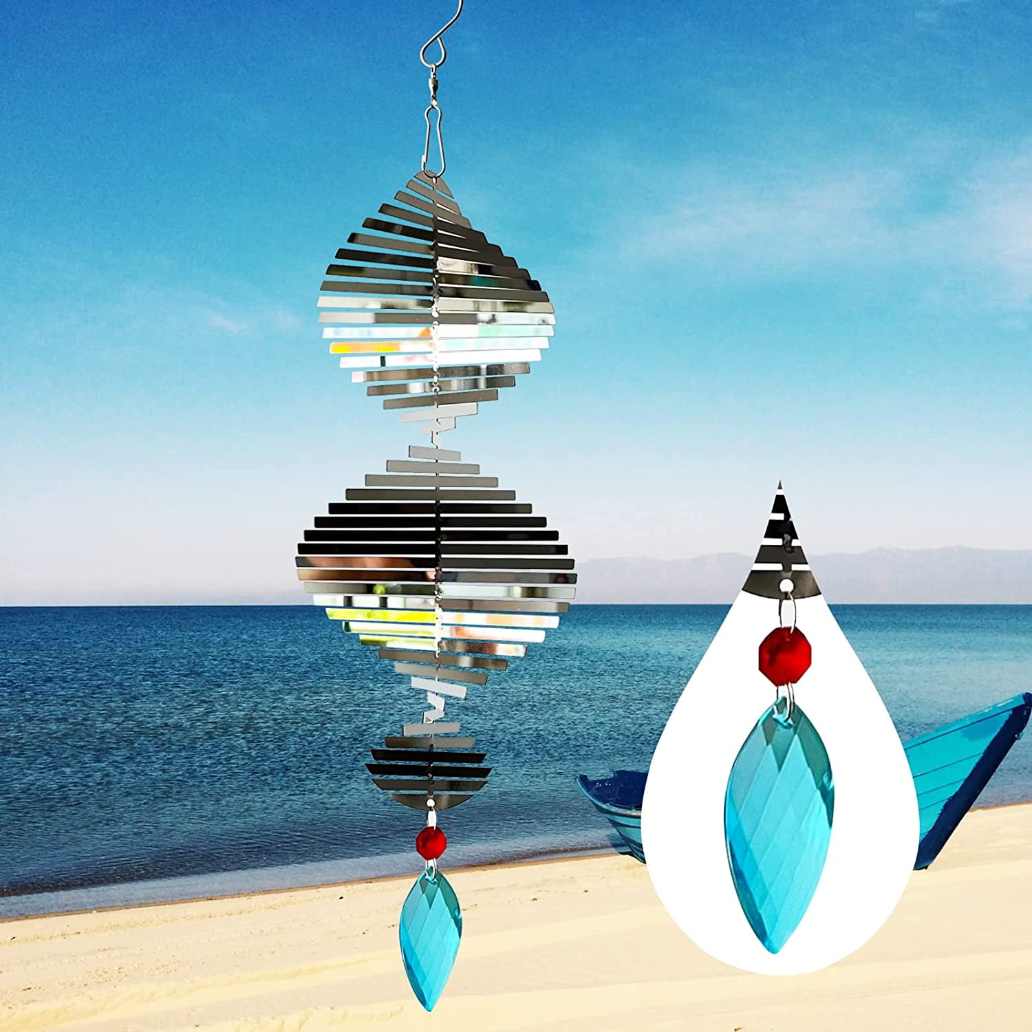 Gustamucho 3D Helix Hanging Wind Spinner, Wind Spinners for Yard and ...