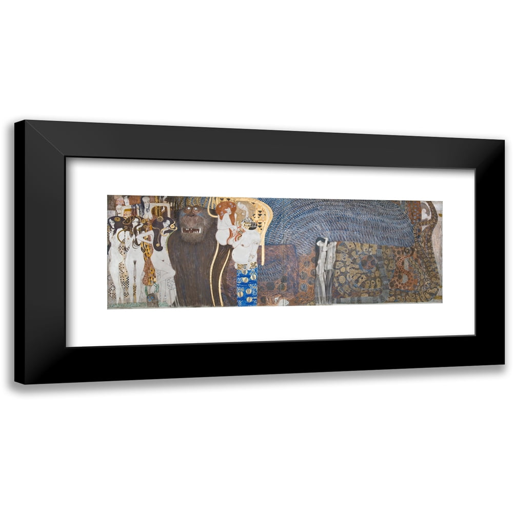 Gustav Klimt 24x11 Black Modern Framed Museum Art Print Titled ...
