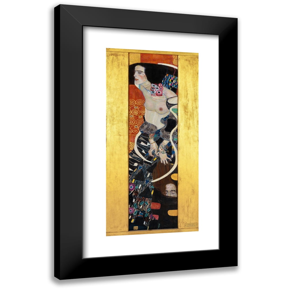 Gustav Klimt 8x14 Black Modern Framed Museum Art Print Titled - Judith ...
