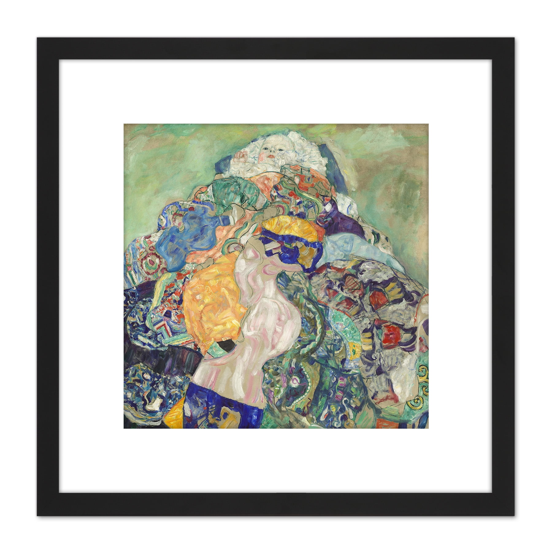 Gustav Klimt Baby Painting 8X8 Inch Square Wooden Framed Wall Art Print ...