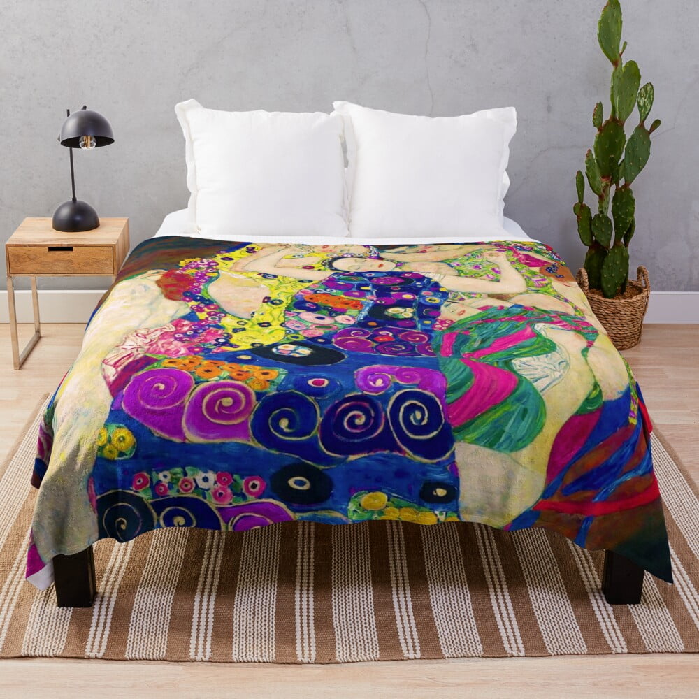 Gustav Klimt Die Jungfrauen (The Virgins) Throw Blanket Luxury St ...