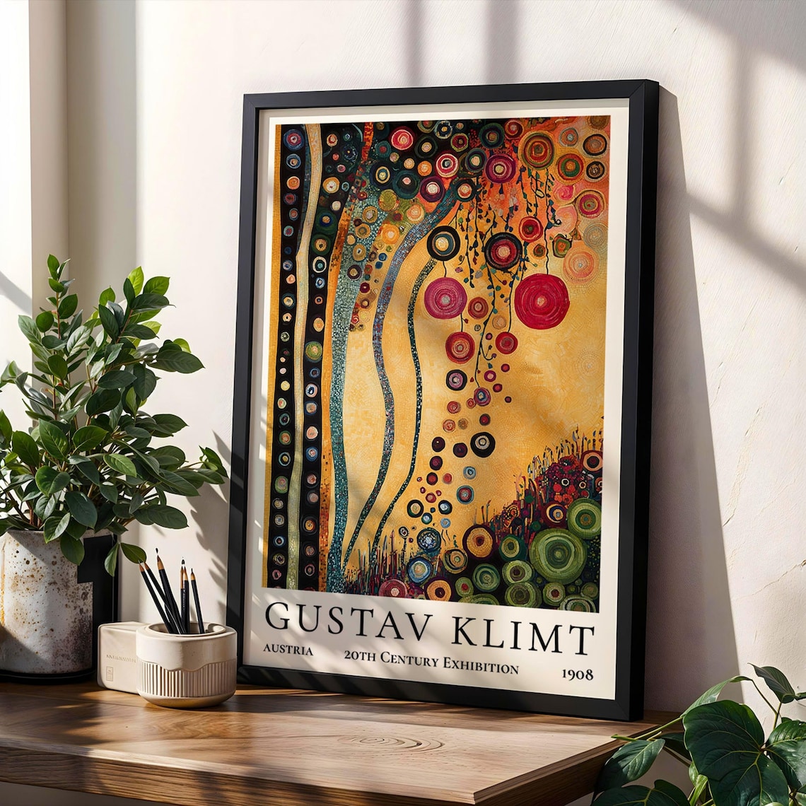 Gustav Klimt Floral Art Print Poster Tree of Life Style Poster ...