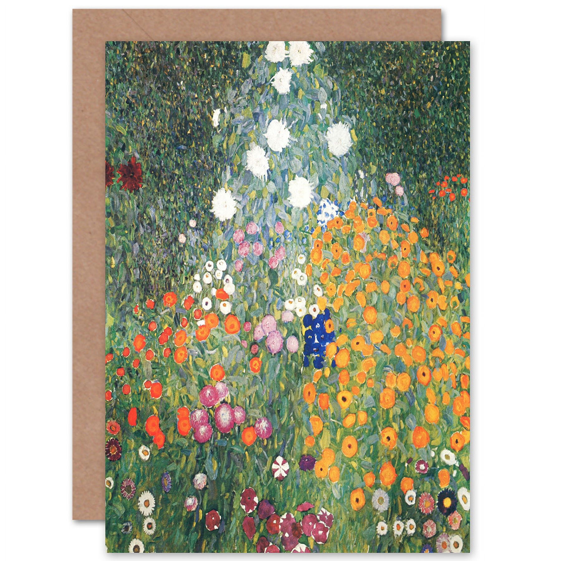 Gustav Klimt Flower Garden 1907 Fine Art Greetings Card Plus Envelope ...