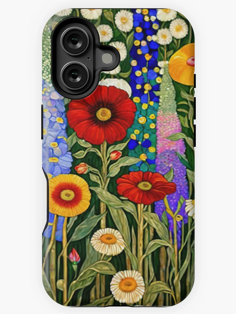 Gustav Klimt Flower Garden Phone Case Compatible with iPhone 11 to 16 ...