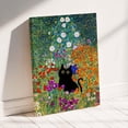 Gustav Klimt Garden Cat, Black Cat Art, Floral Wall Decor, Cat Gift ...