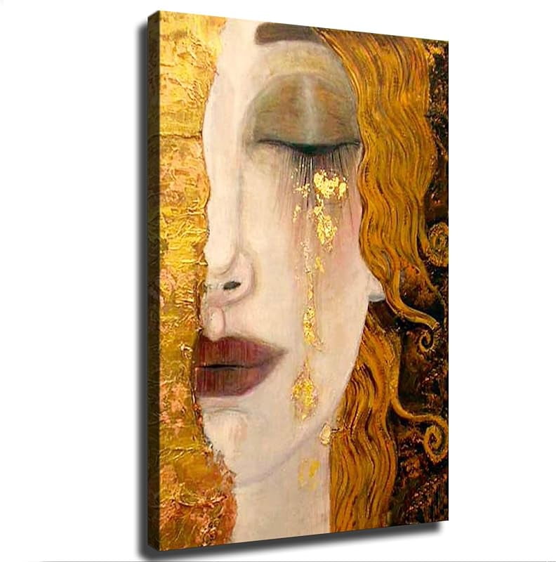 Gustav Klimt Golden Tears Oil Painting Poster Canvas Print Wall Art ...