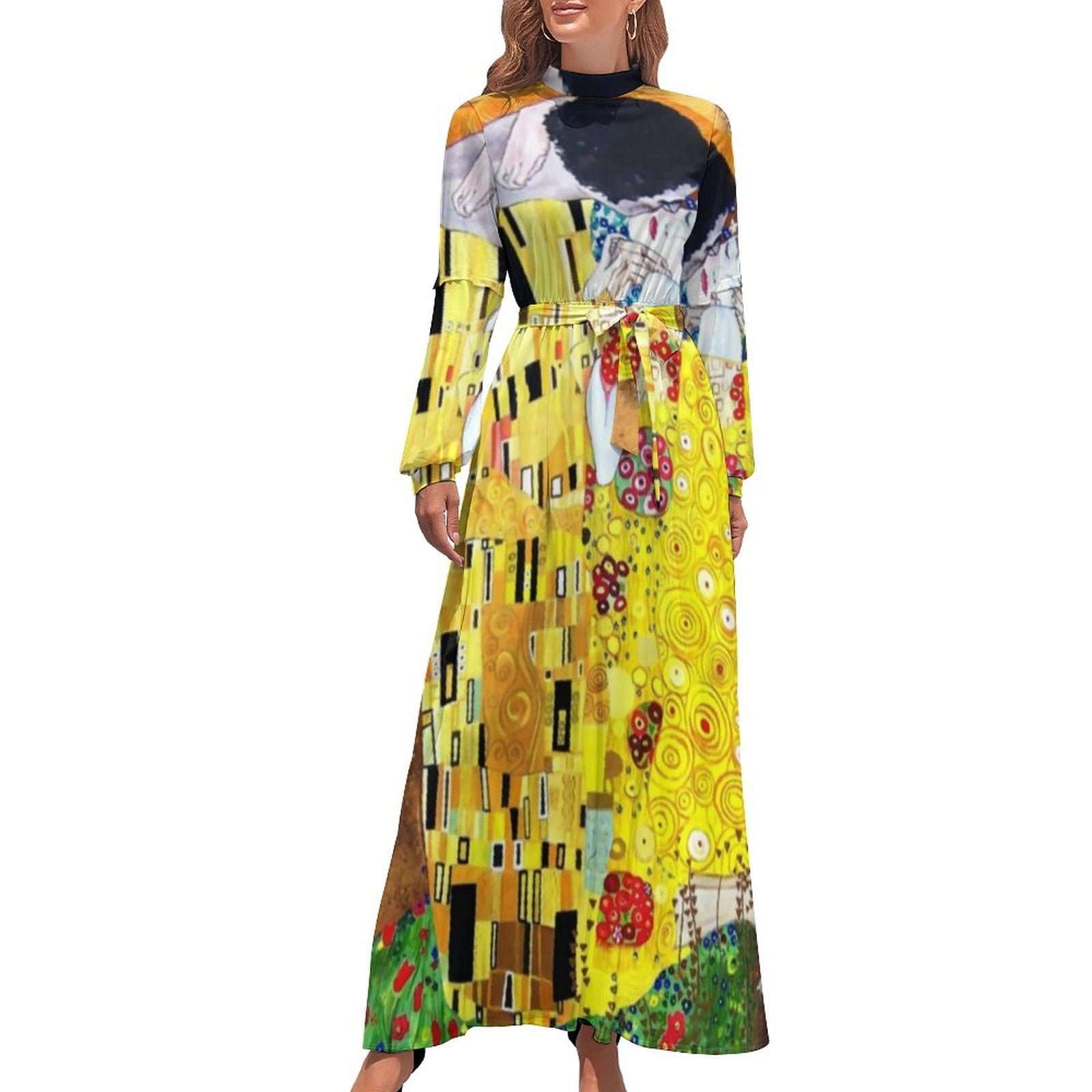 Gustav Klimt Inspired Dress Nouveau The Kiss Cute Graphic Maxi Dress ...