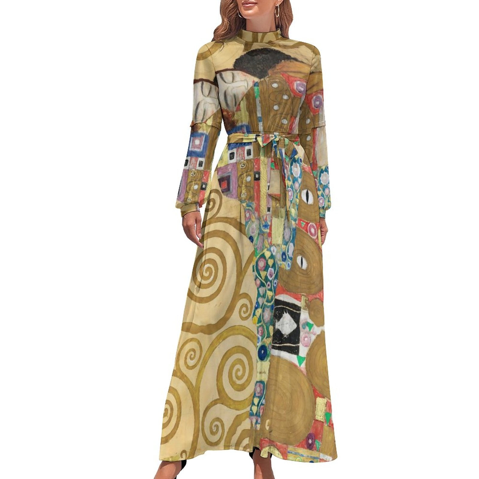 Gustav Klimt Inspired Dress Nouveau The Kiss Cute Graphic Maxi Dress ...