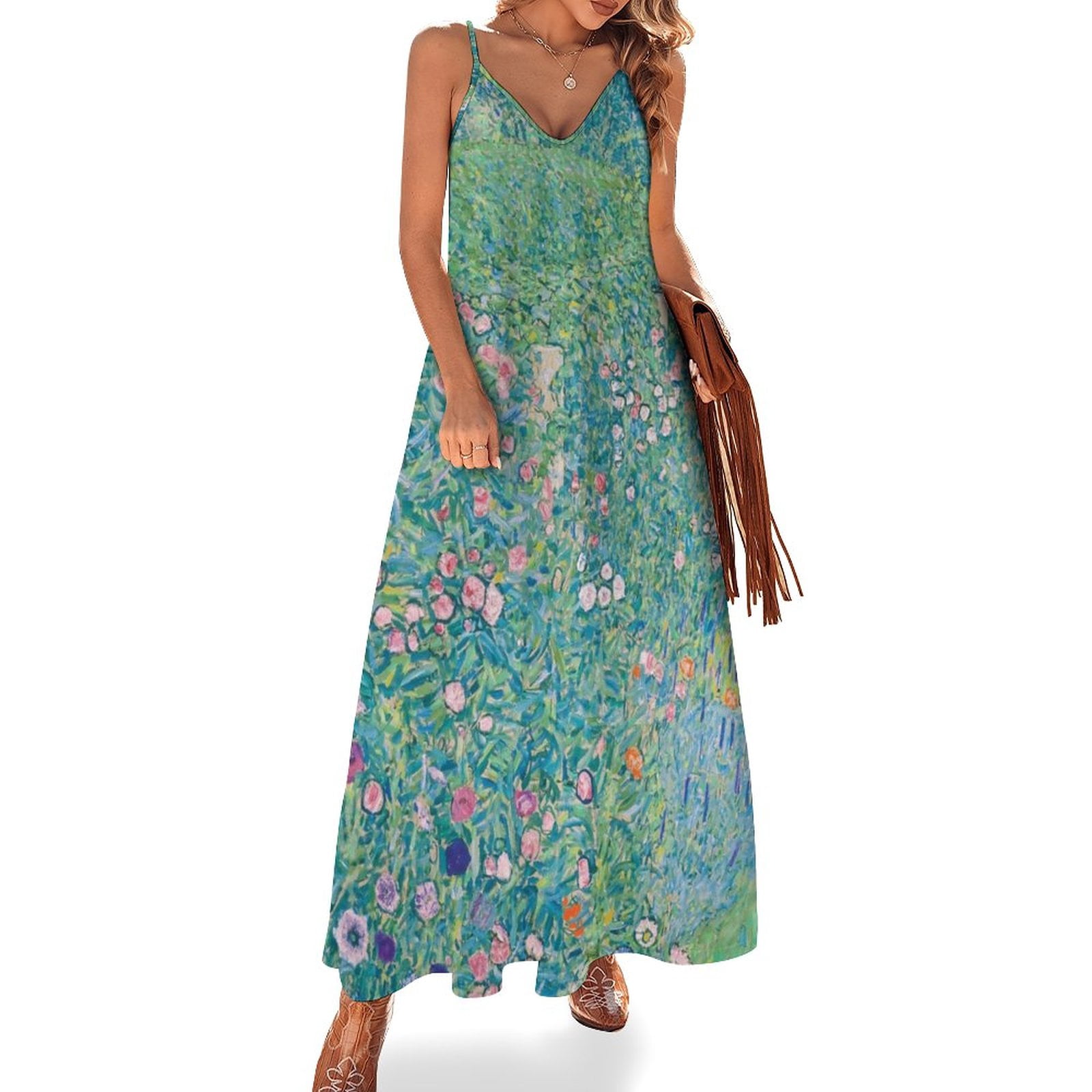 Gustav Klimt Italian Garden Landscape Sleeveless Dress dresses korean ...