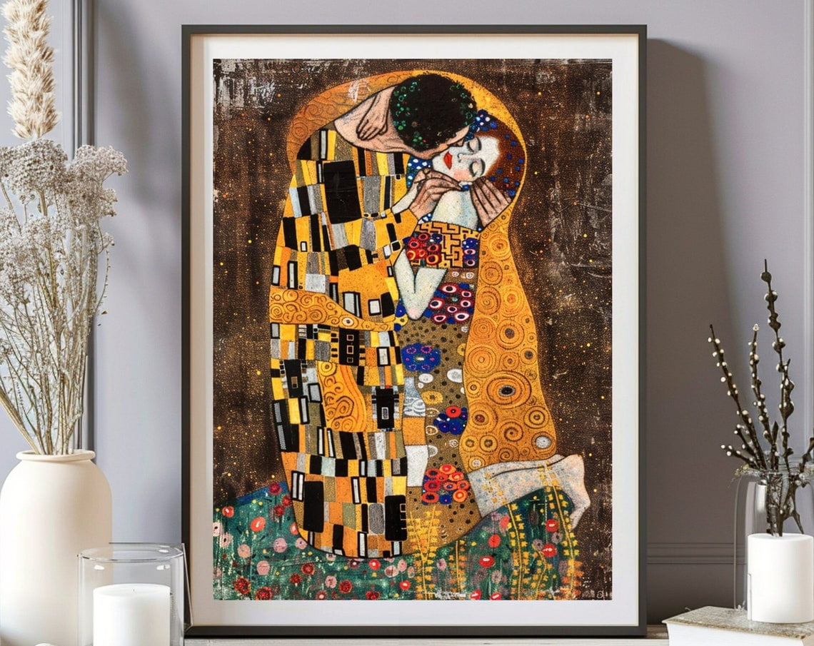The Gustav Klimt Kiss Poster, Gustav Klimt Print, Gustav Klimt Wall Art ...
