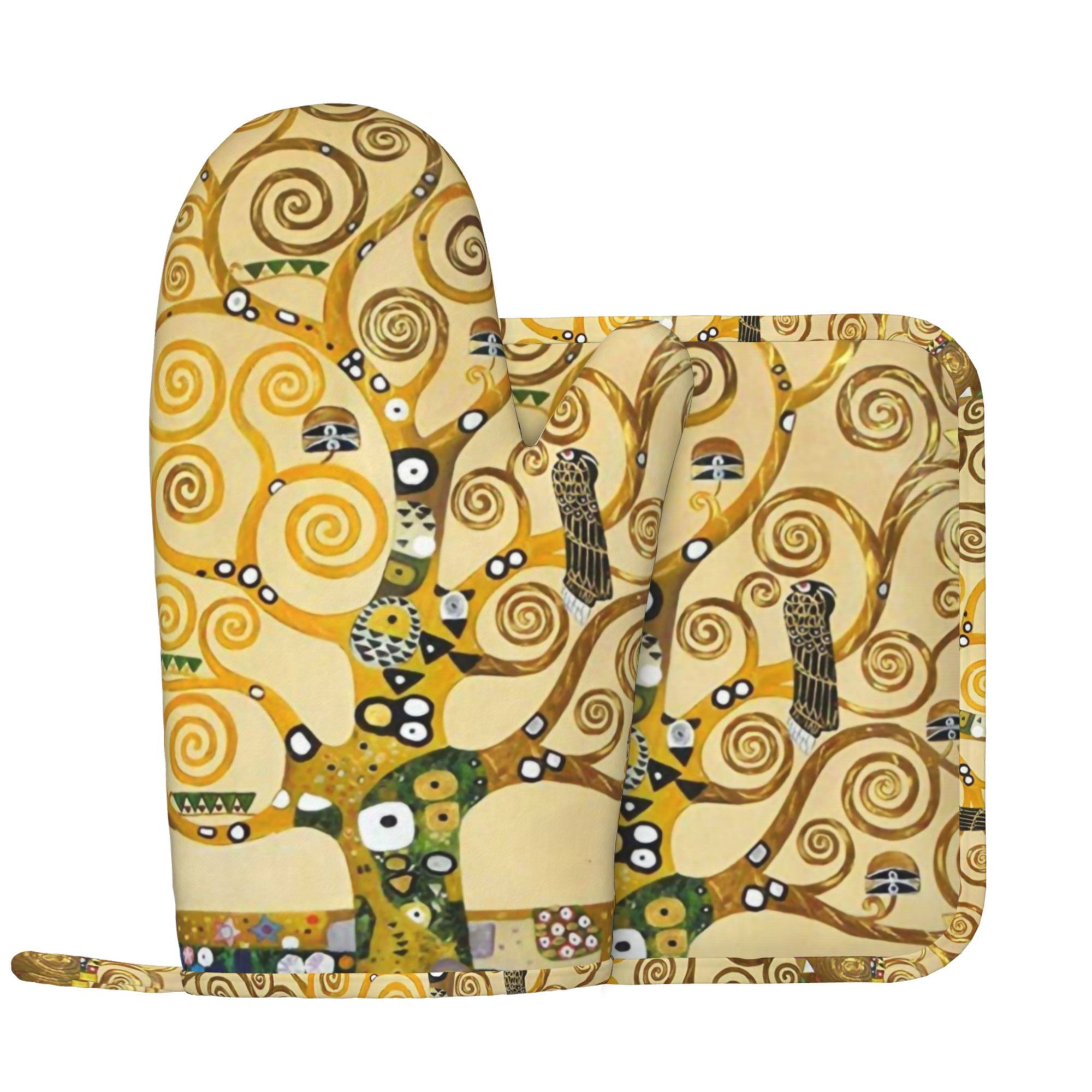 Gustav Klimt Oven gloves, pot clamp set, anti slip cooking gloves ...