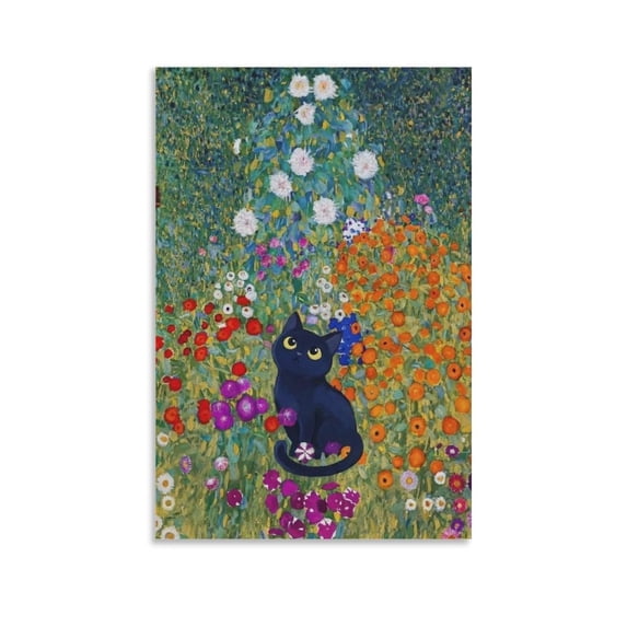 Gustav Klimt Painting Poster Garden Sunflowers Wall Art Poster Scroll ...